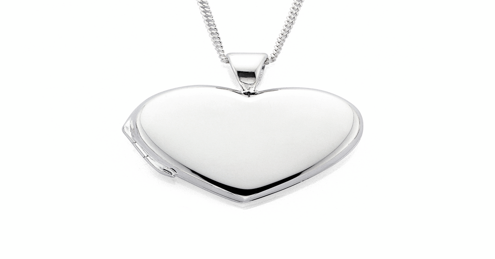 Silver 26x22mm Heart Locket | Prouds