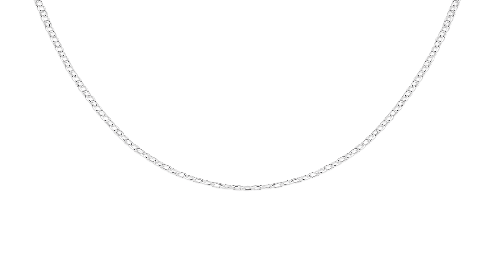 Silver 35cm Fine Oval Belcher Chain | Prouds
