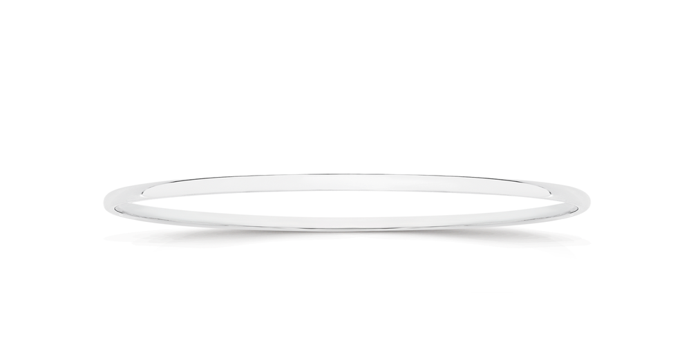 Silver 4x57mm Solid Domed Bangle | Prouds