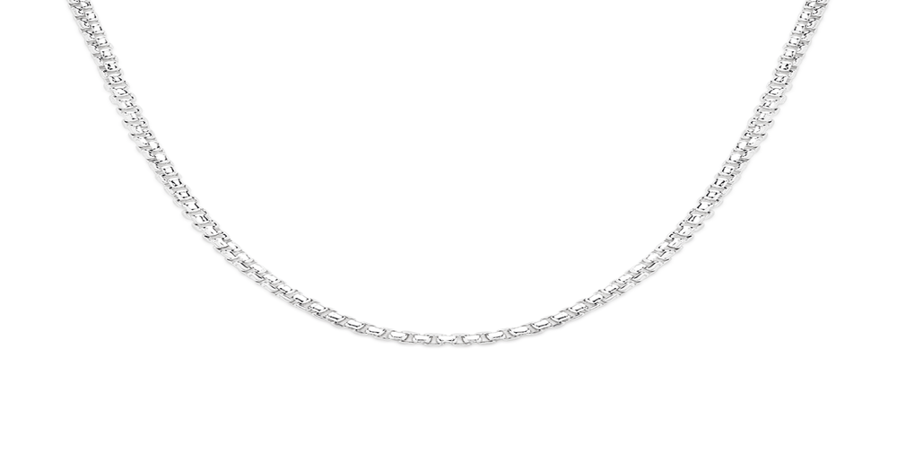 Silver 55cm Rounded Octagonal Box Chain | Prouds