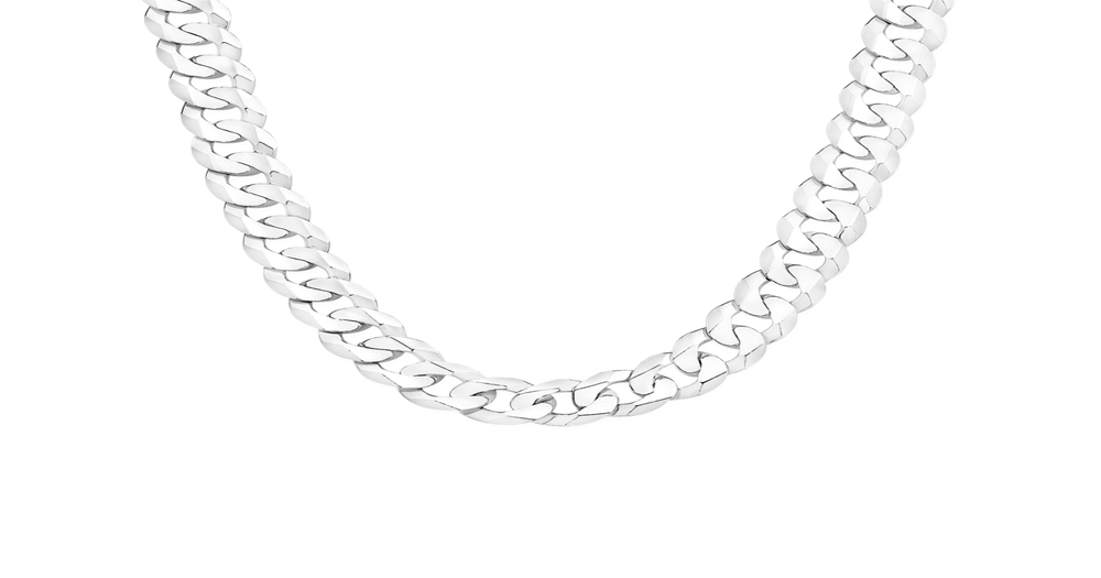 Silver 55cm Solid Concave Curb Chain | Prouds