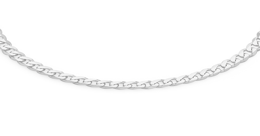 Silver 60cm Solid Curb Chain | Prouds