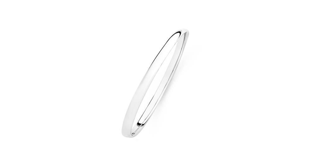 Silver Domed 3.5x65mm Solid Round Bangle | Prouds