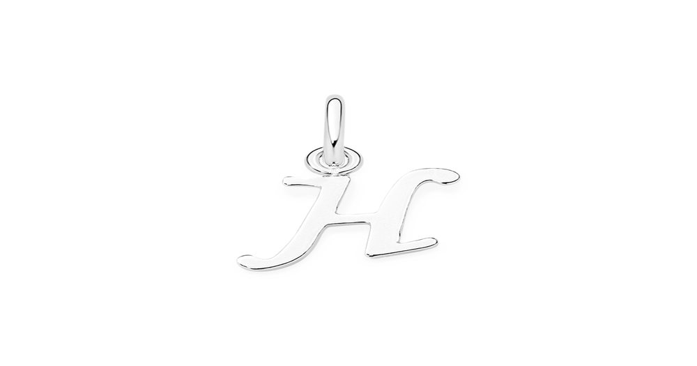 Silver Italic 'h' Initial Charm | Prouds