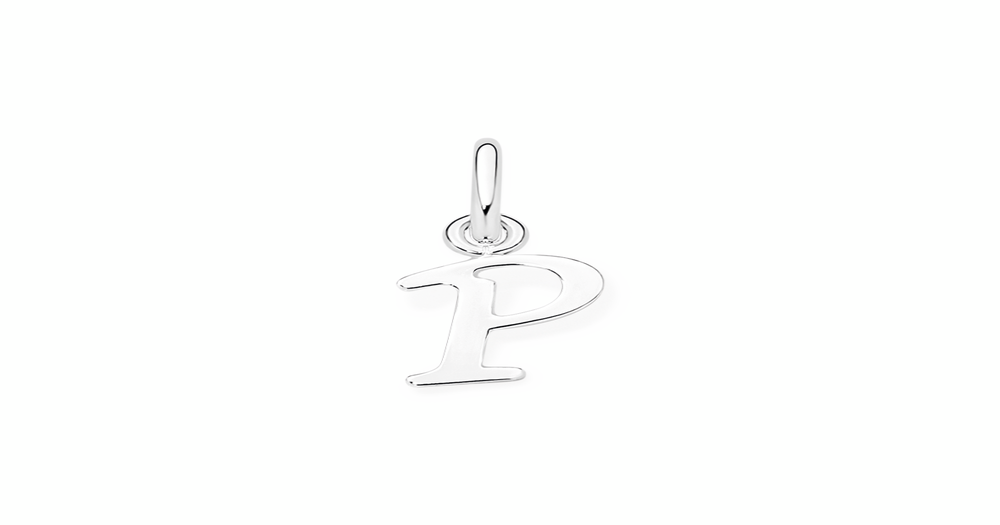 Silver Italic 'p' Initial Charm | Prouds
