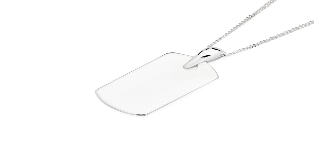 Silver Mini Plain Dog Tag Pendant | Prouds