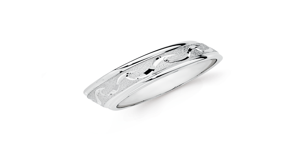 Silver Satin Centre Wave Ring | Prouds