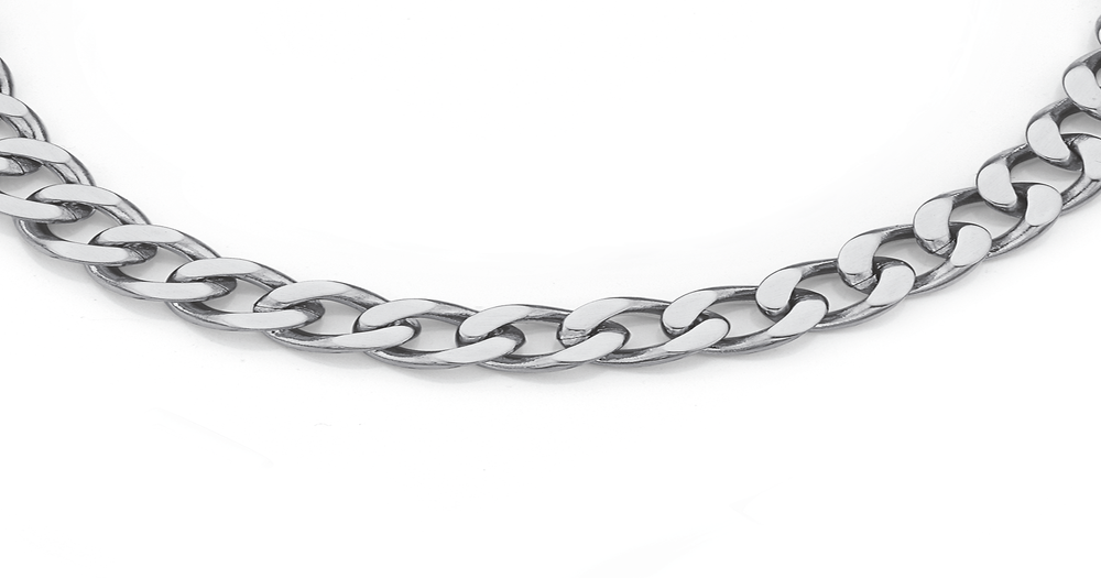 Steel 60cm Heavy Open Curb Chain | Prouds
