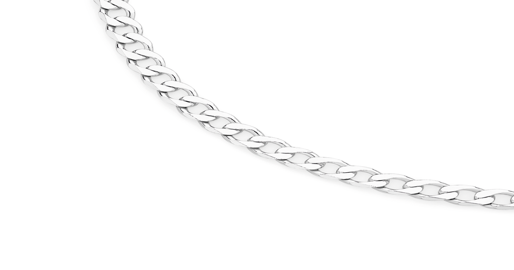 Sterling Silver 55cm Diamond Cut Curb Chain | Prouds